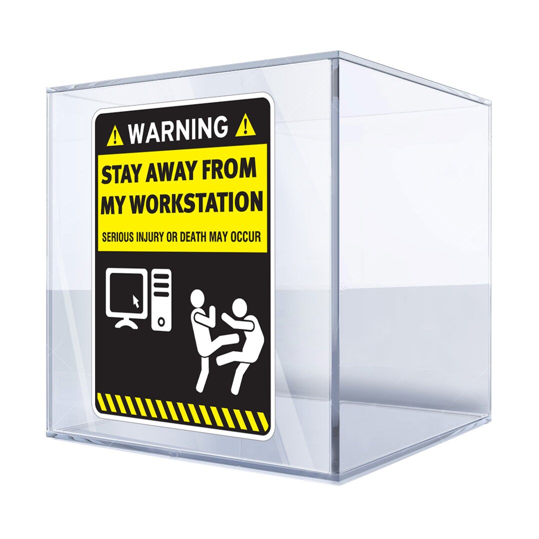 Decal Sticker Warning Sign Funny Stay Away From My Workstation - Etsy