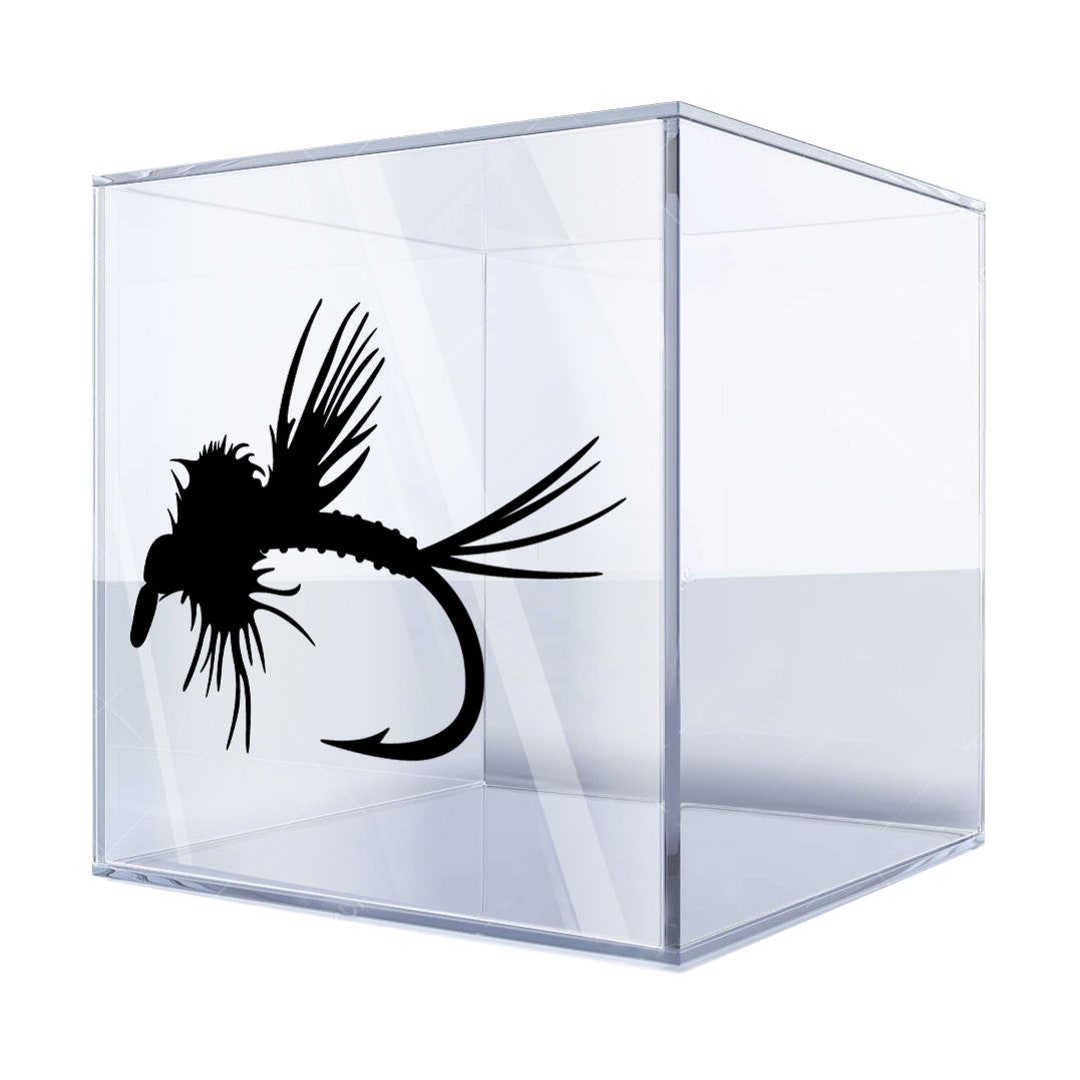 Classic Fishing Fly Silhouette Sticker – Bait the Hook Lure Flies Sleek ...