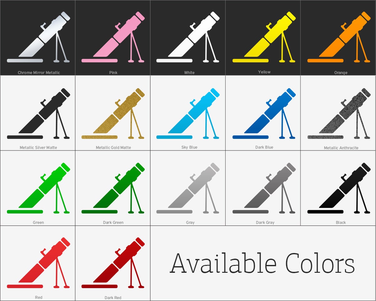 Mortar Army Silhouette Sticker – Durable Vinyl Decal for Cars, Trucks ...