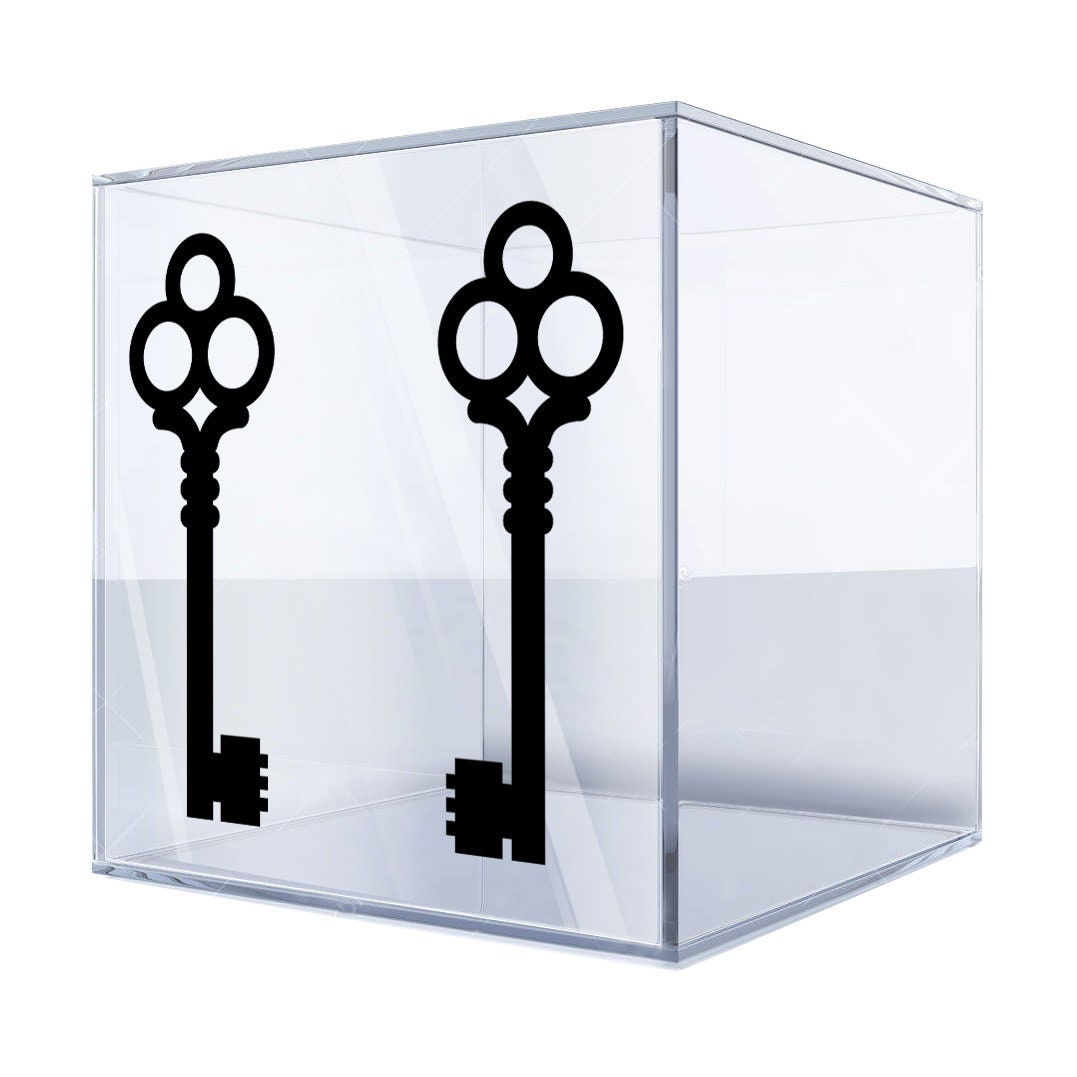 Vintage Key Silhouette Decal Set – Classic Key Design Emblem Vinyl ...