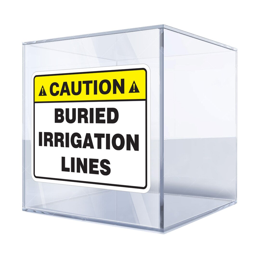 Decal Sticker Safety Sign Caution Buried Irrigation Lines Hazard ...