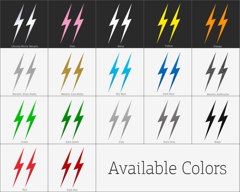 Lightning Bolt Decal Set – Sleek Black Vinyl Stickers for Cars ...