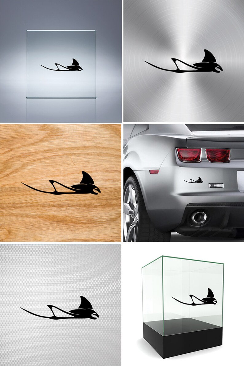 Manta Ray Silhouette Sticker – Sleek Vinyl Decal for Cars, Laptops, and ...