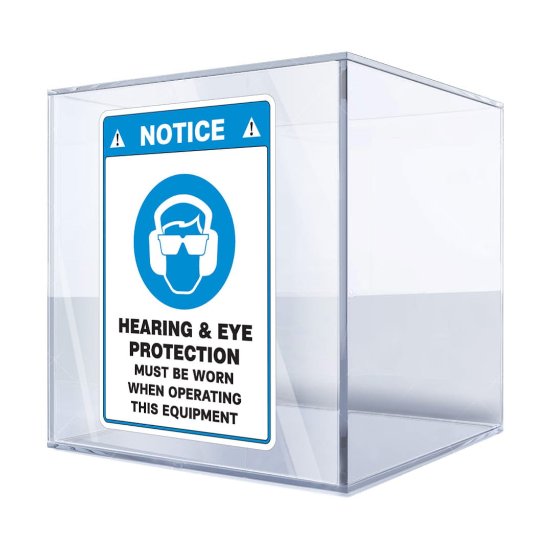 Decal Sticker Notice. Hearing & Eye Protection Must Be Worn When ...