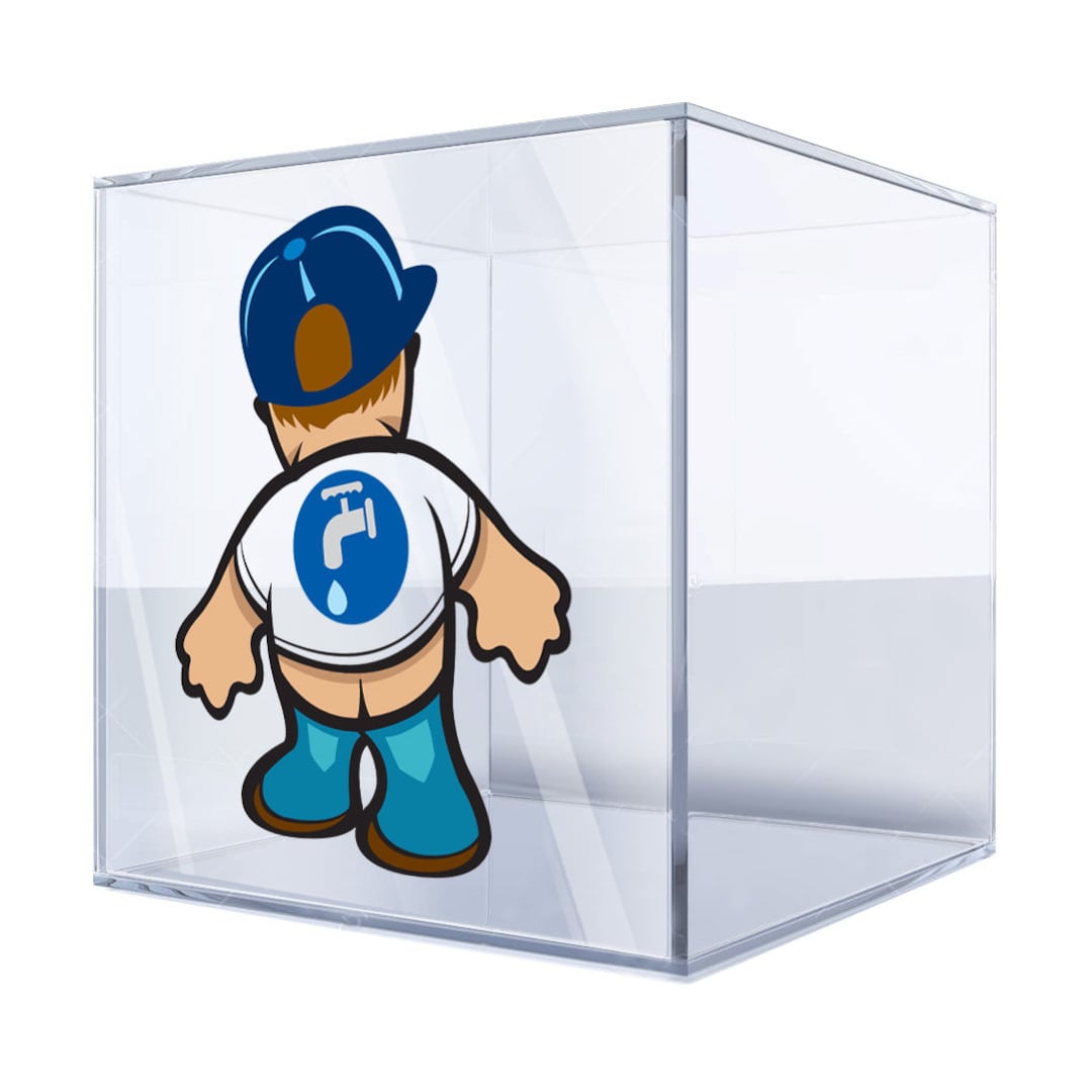 Decal Sticker Plumber Cartoon Plumbing Pipe Repair Drain Cleaning Water ...