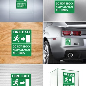 Fire Exit Safety Sign Vinyl Sticker – "do Not Block, Keep Clear at All ...