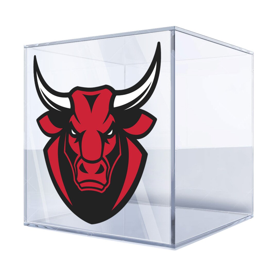 Fierce Bull Logo Vinyl Sticker – Bold Red and Black Decal for Laptops ...