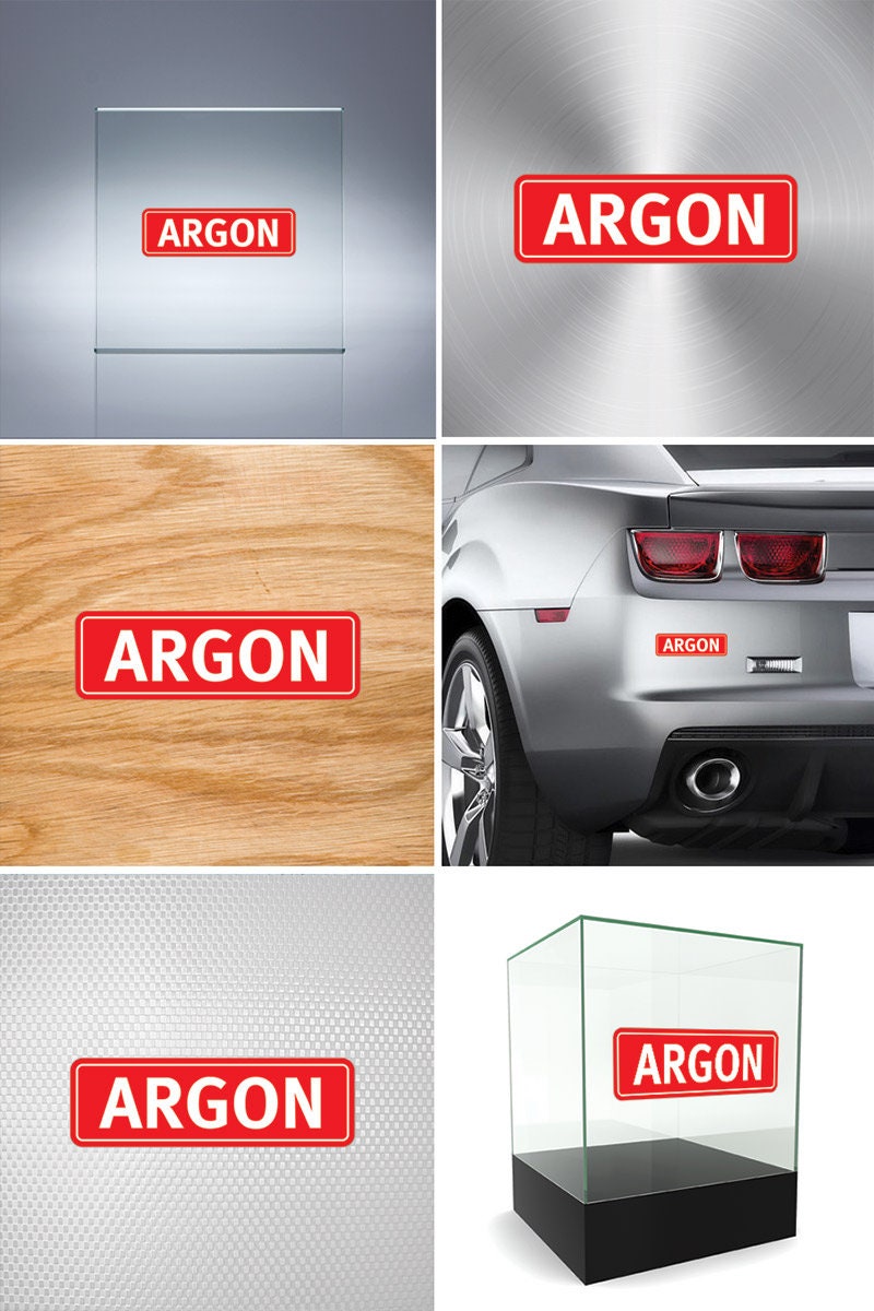 Argon Gas Identification Sticker – Durable Vinyl Label for Industrial ...