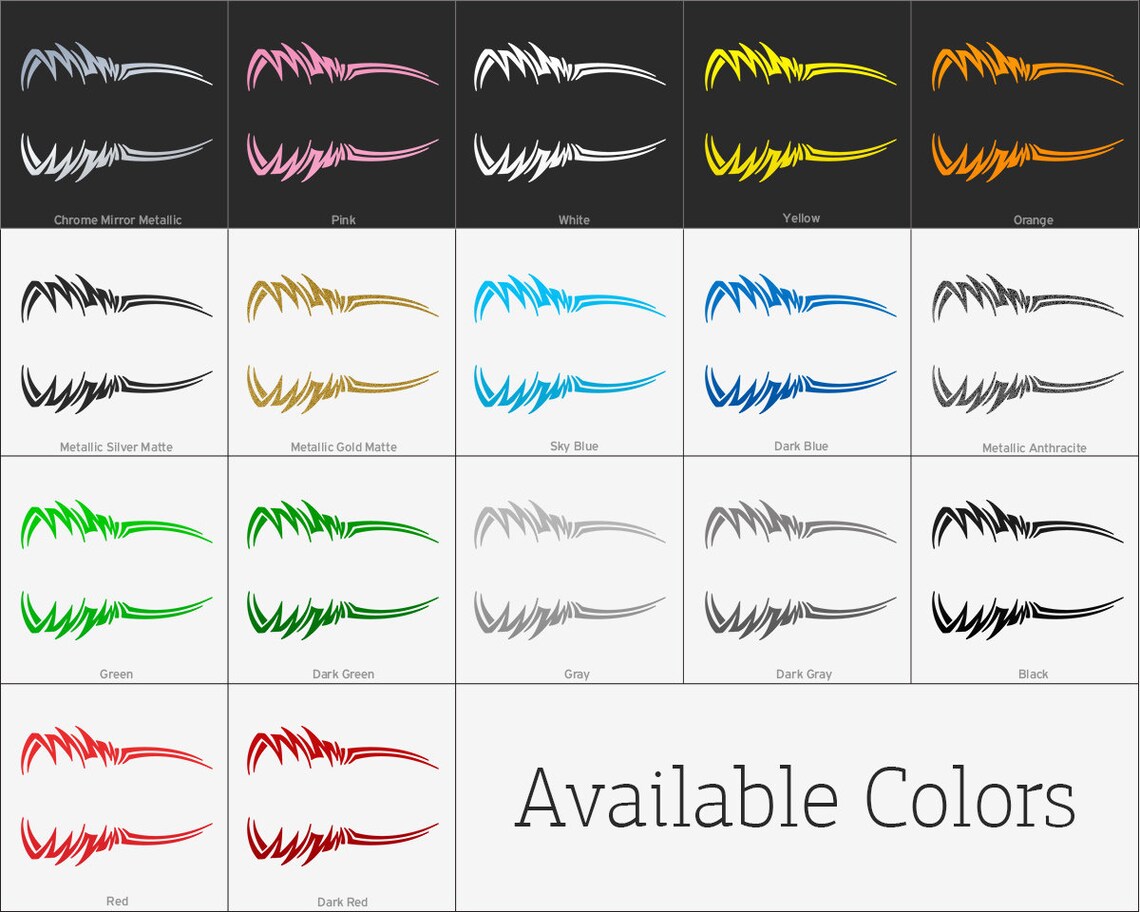 Racing Jagged Claw Mark Tribal Decal – Bold Black Vinyl Sticker for ...
