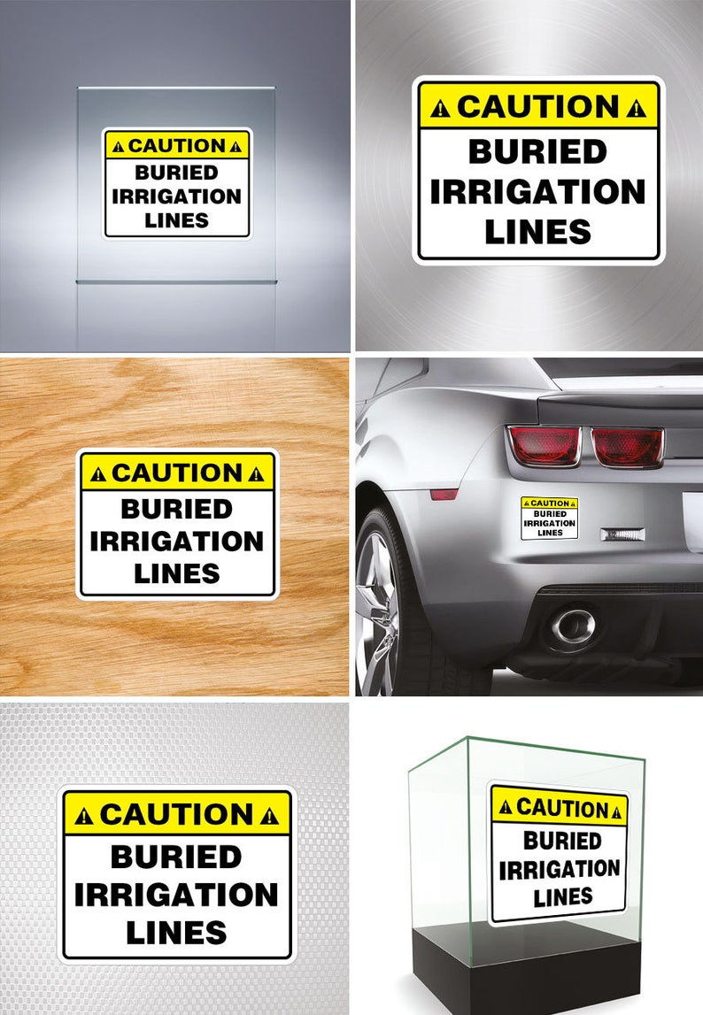 Decal Sticker Safety Sign Caution Buried Irrigation Lines - Etsy