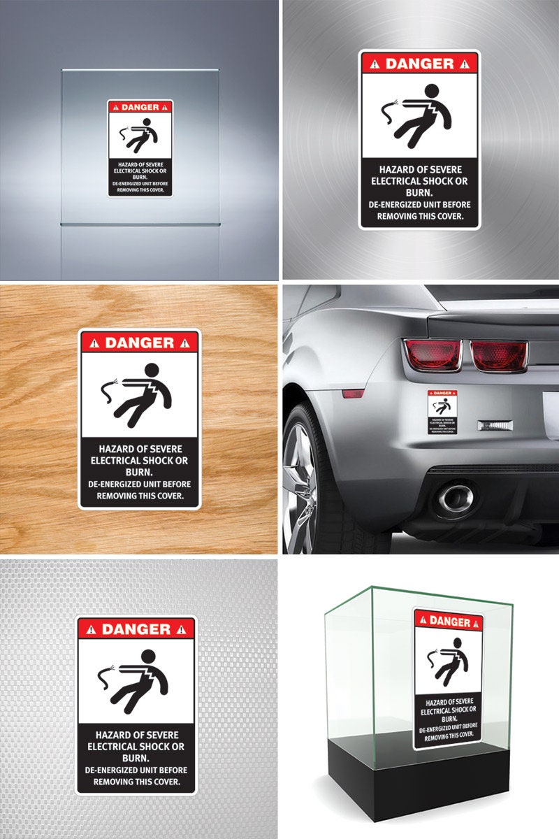 Decal Sticker Danger Safety Sign Hazard of Severe Electrical Shock or ...