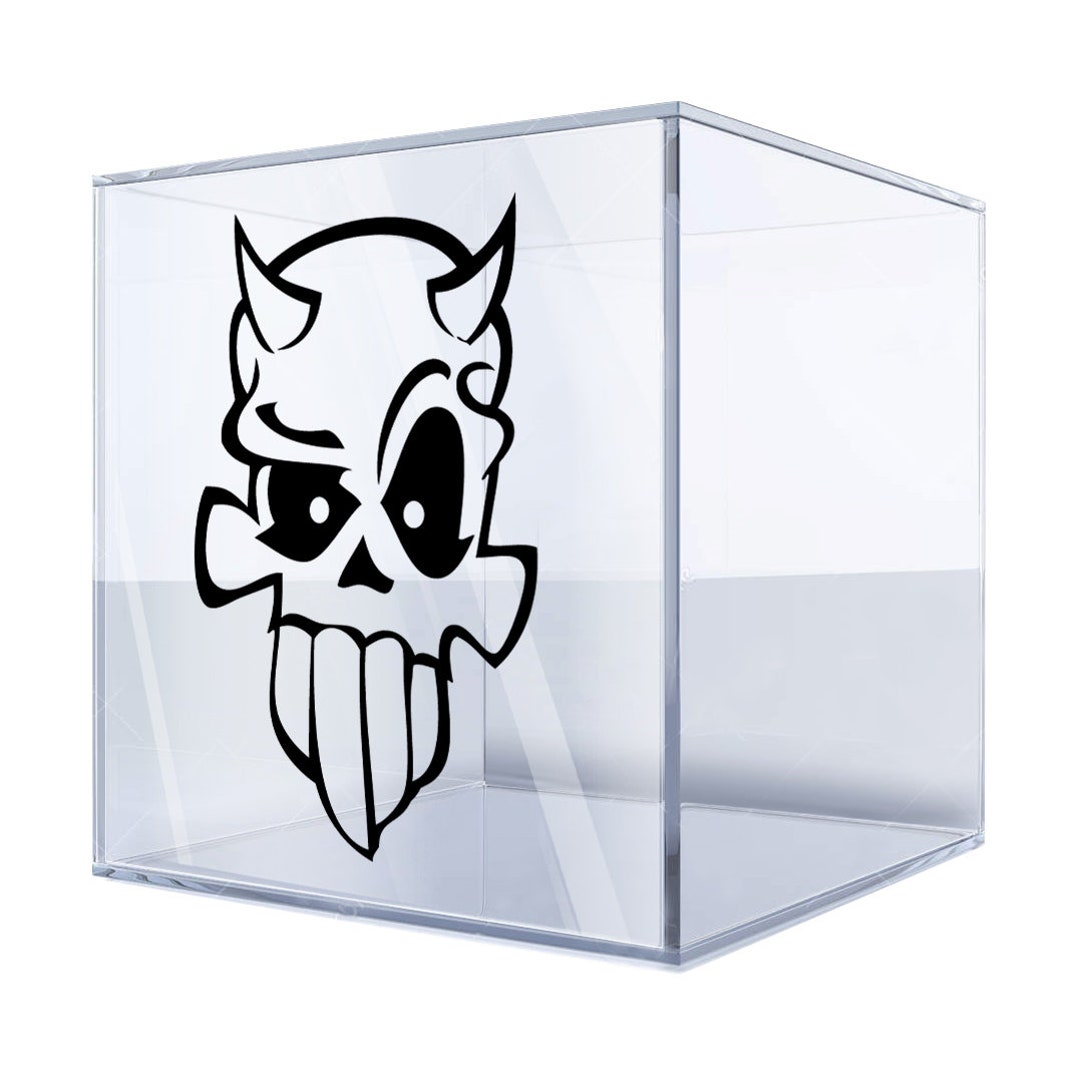 Edgy Devil Skull Silhouette Sticker – Durable Vinyl Decal for Cars ...