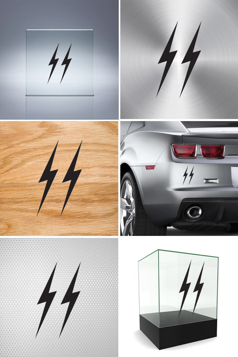 Lightning Bolt Decal Set – Sleek Black Vinyl Stickers for Cars ...