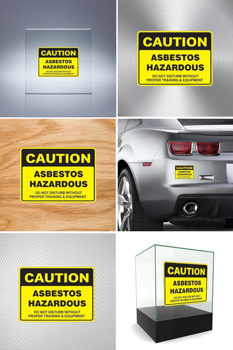 Caution Asbestos Hazardous Vinyl Decal – Safety Warning Sign for ...