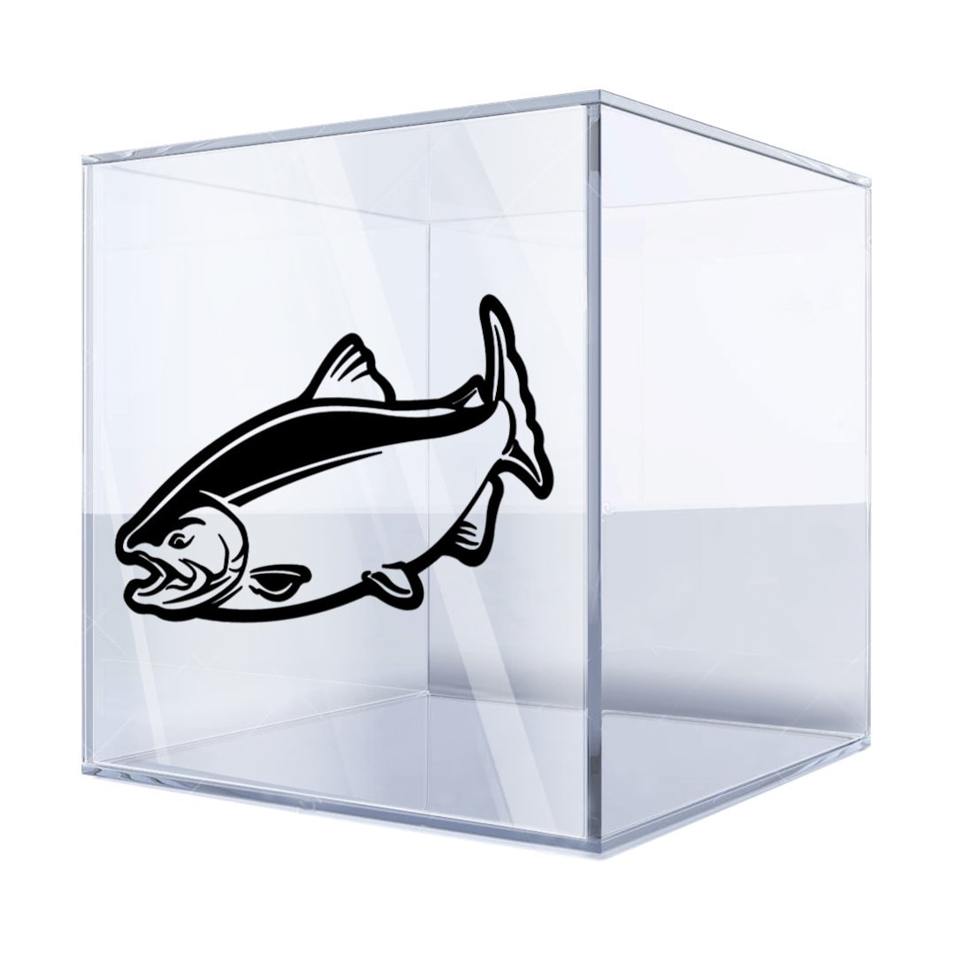 Bold Salmon Fish Vinyl Sticker –lake Fishing Rod Waterproof Decal for ...