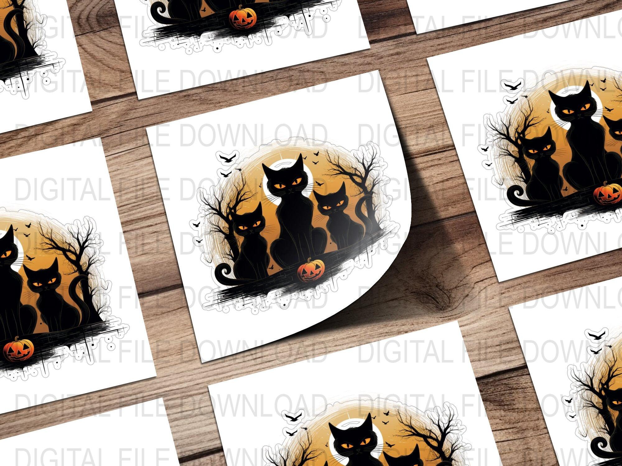 Halloween Black Cats Clipart Images Digital File Download, Vector, PNG ...