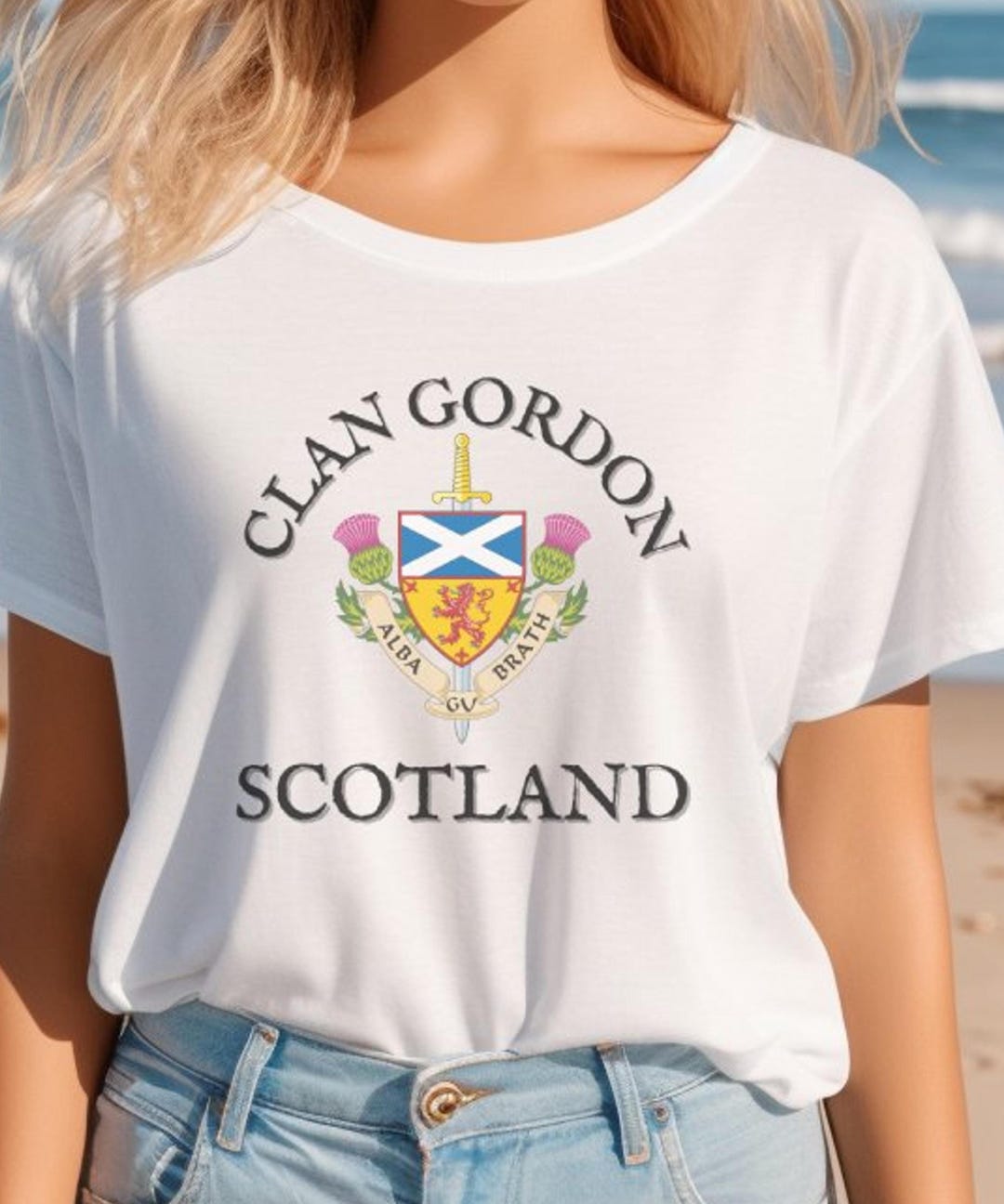 Clan Gordon Scotland Coat of Arms T-shirt, Scottish Heritage Clothing ...