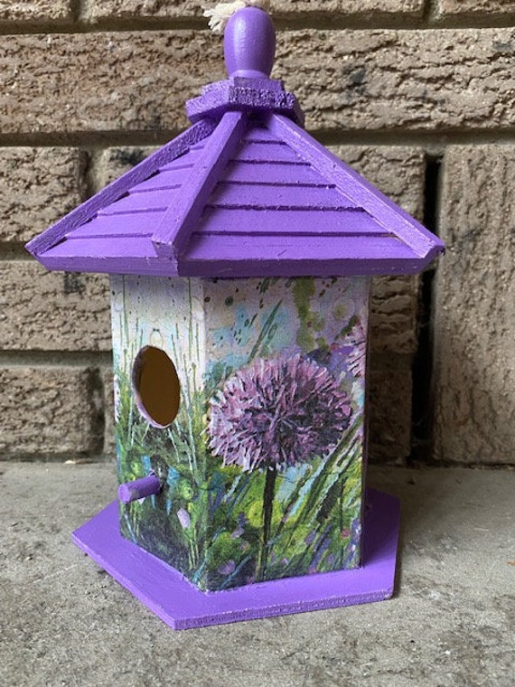 Birdhouse Purple Floral Joy | Etsy