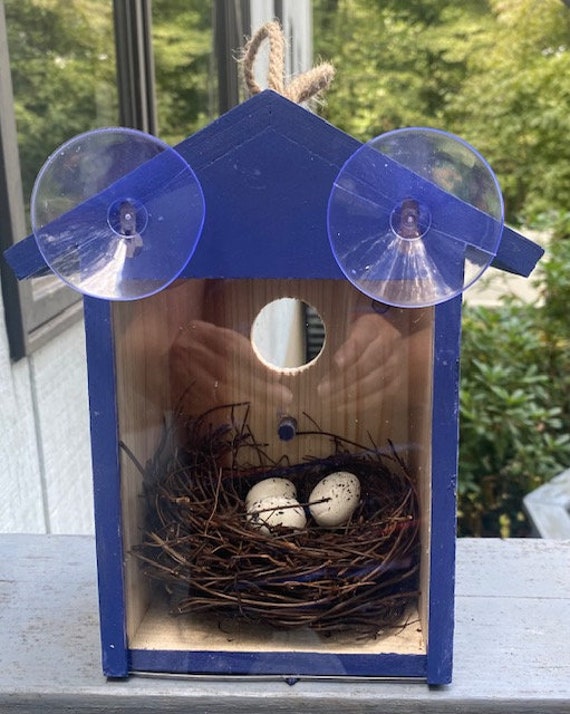 Birdhouse W secret Spy Window Summer Meadow Etsy