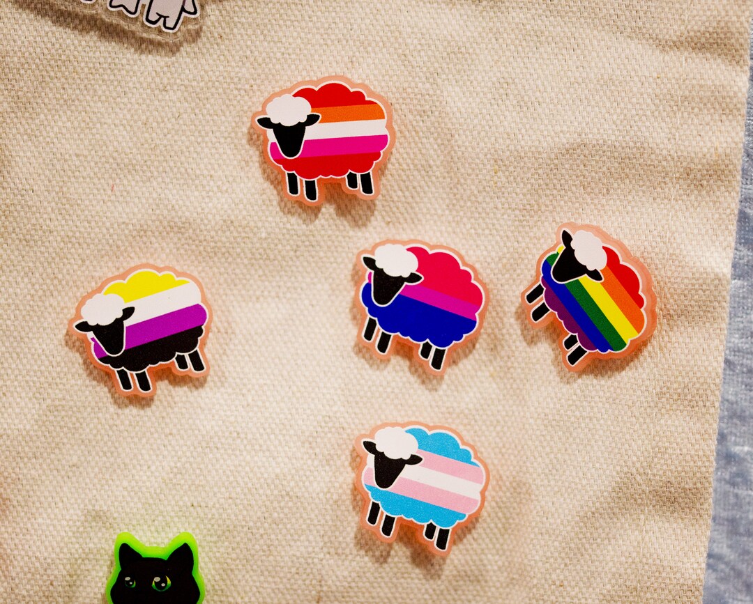 Pride Sheep Pins Recycled Acrylic Pride Flag Sheep - Etsy UK