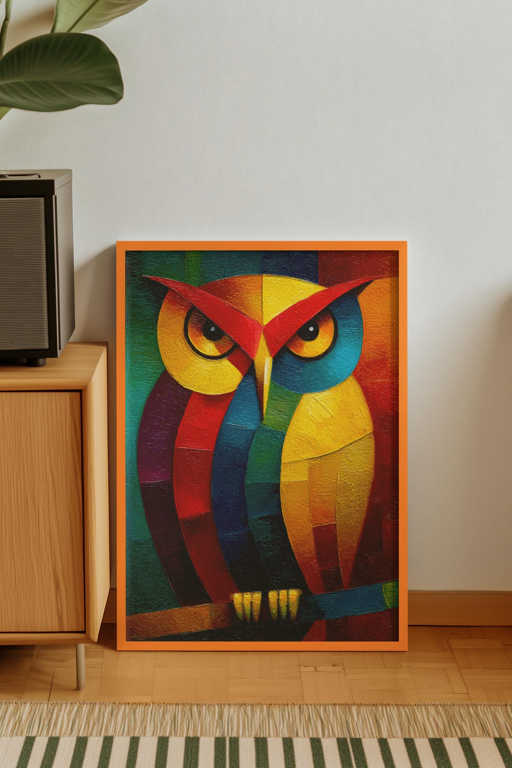 Cubist Owl Art Print: Bold Geometric Home Decor (digital Download 20x20 ...