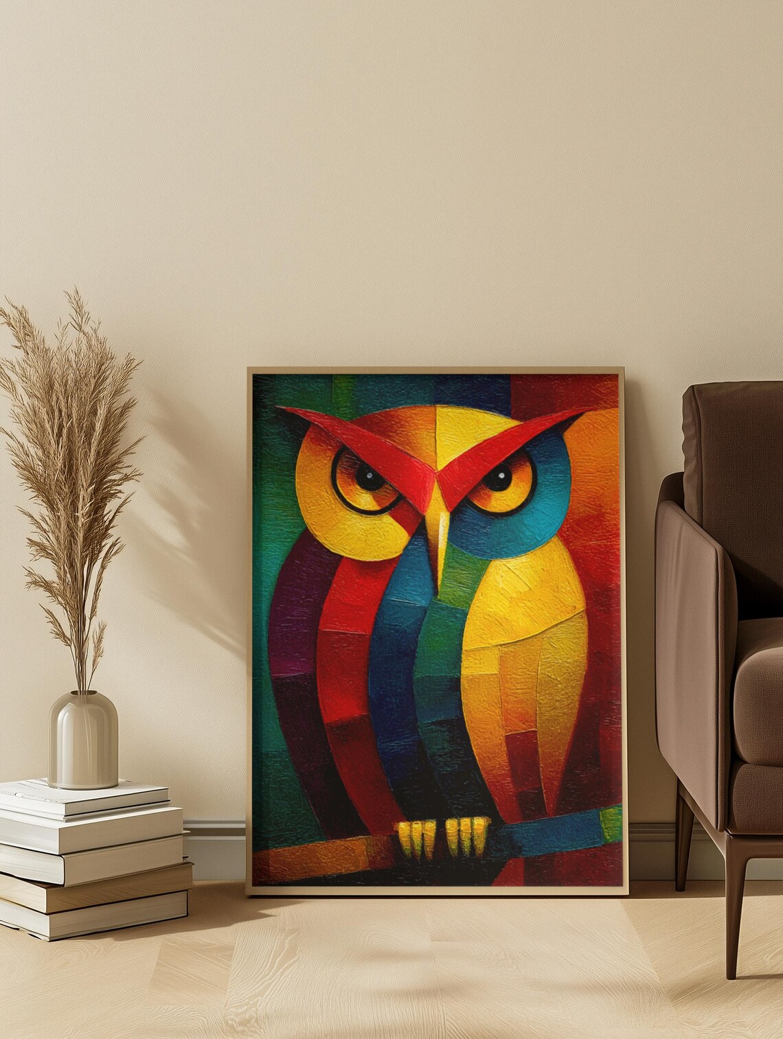 Cubist Owl Art Print: Bold Geometric Home Decor (digital Download 20x20 ...