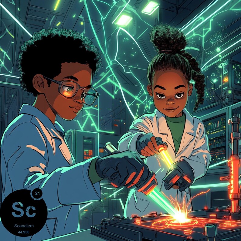 Science Lab Wall Art Kids STEM Periodic Table Print Scandium Fun ...