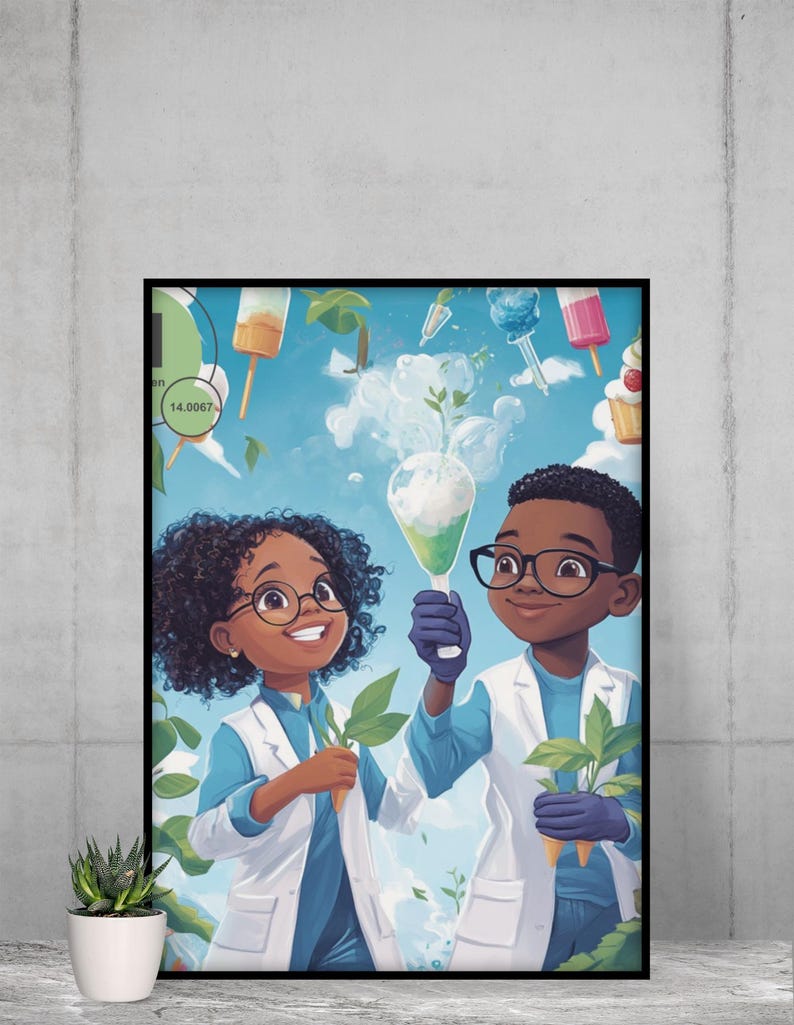 Nitrogen Science Poster: Young STEM Scientists Chemistry Print (digital ...