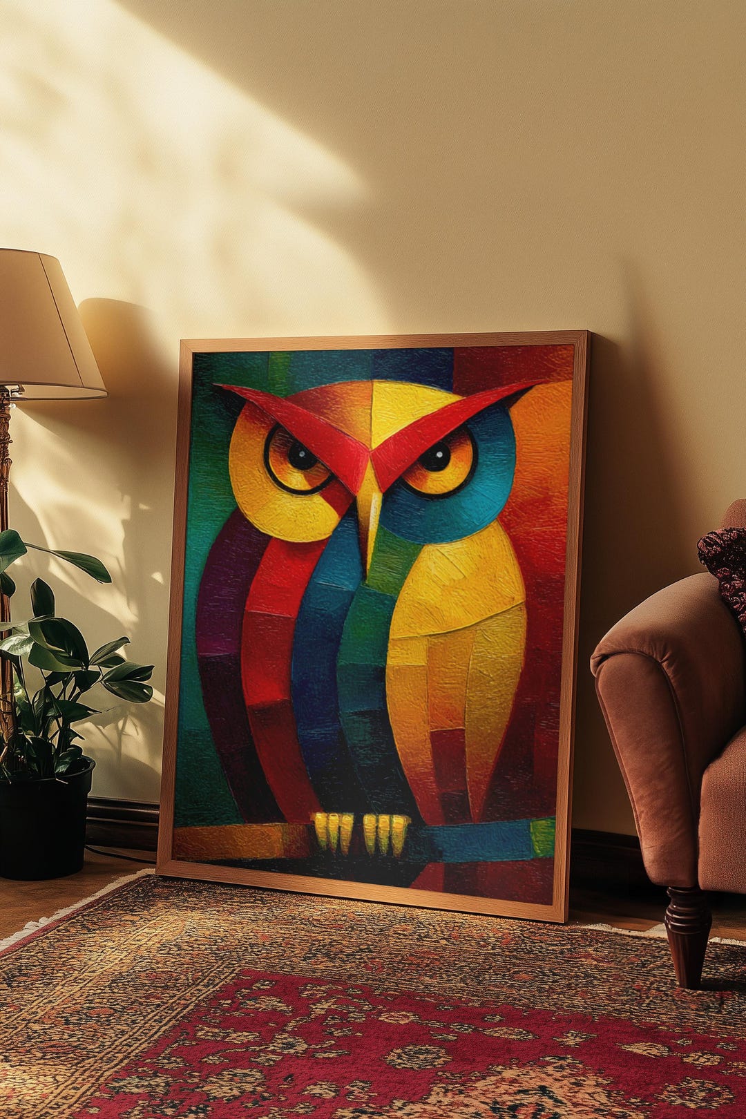 Cubist Owl Art Print: Bold Geometric Home Decor (digital Download 20x20 ...