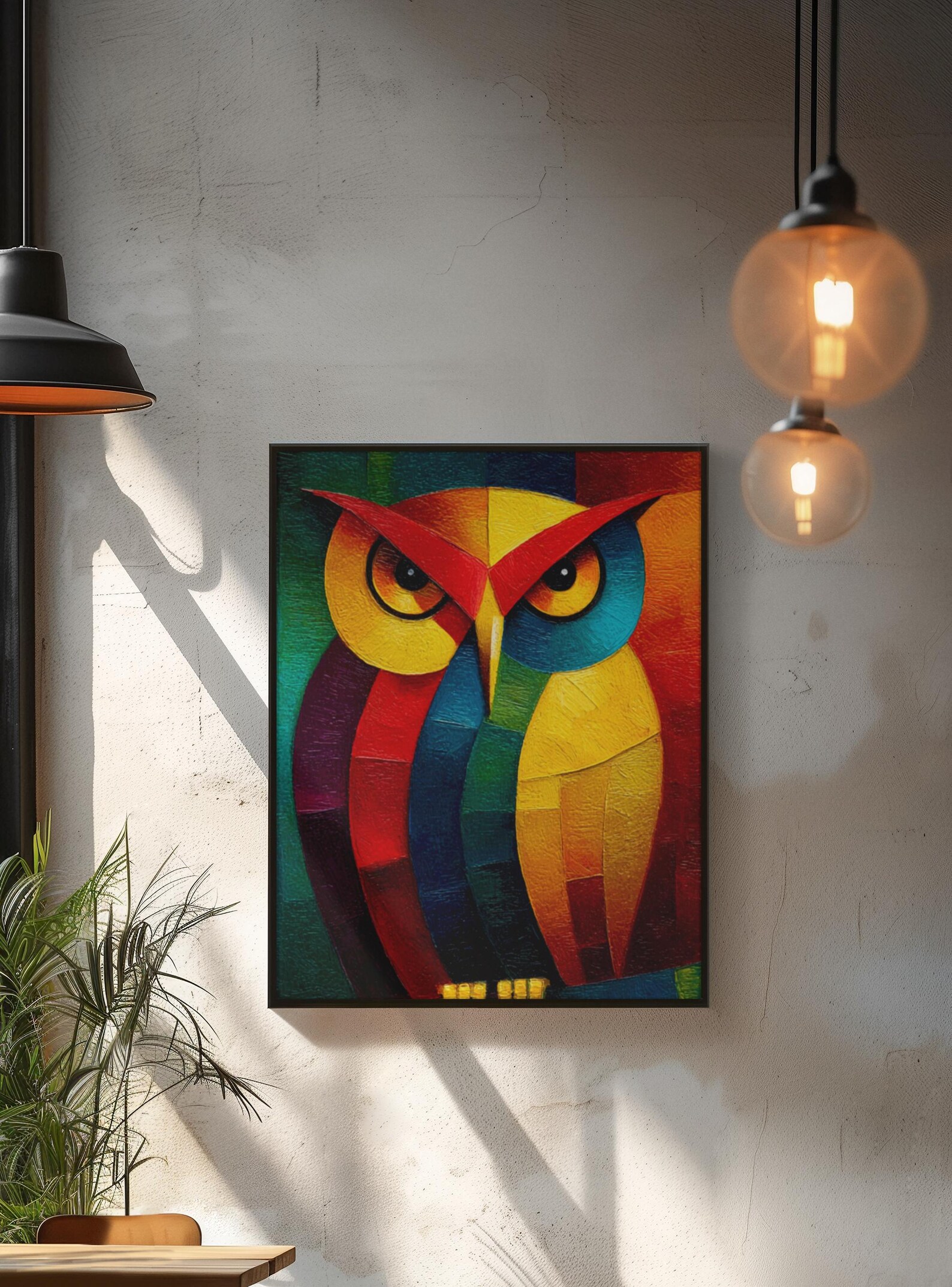 Cubist Owl Art Print: Bold Geometric Home Decor (digital Download 20x20 ...