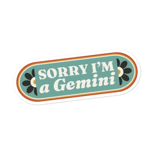 Flowered Gemini Sticker Gemini Zodiac Sticker Star Signs - Etsy