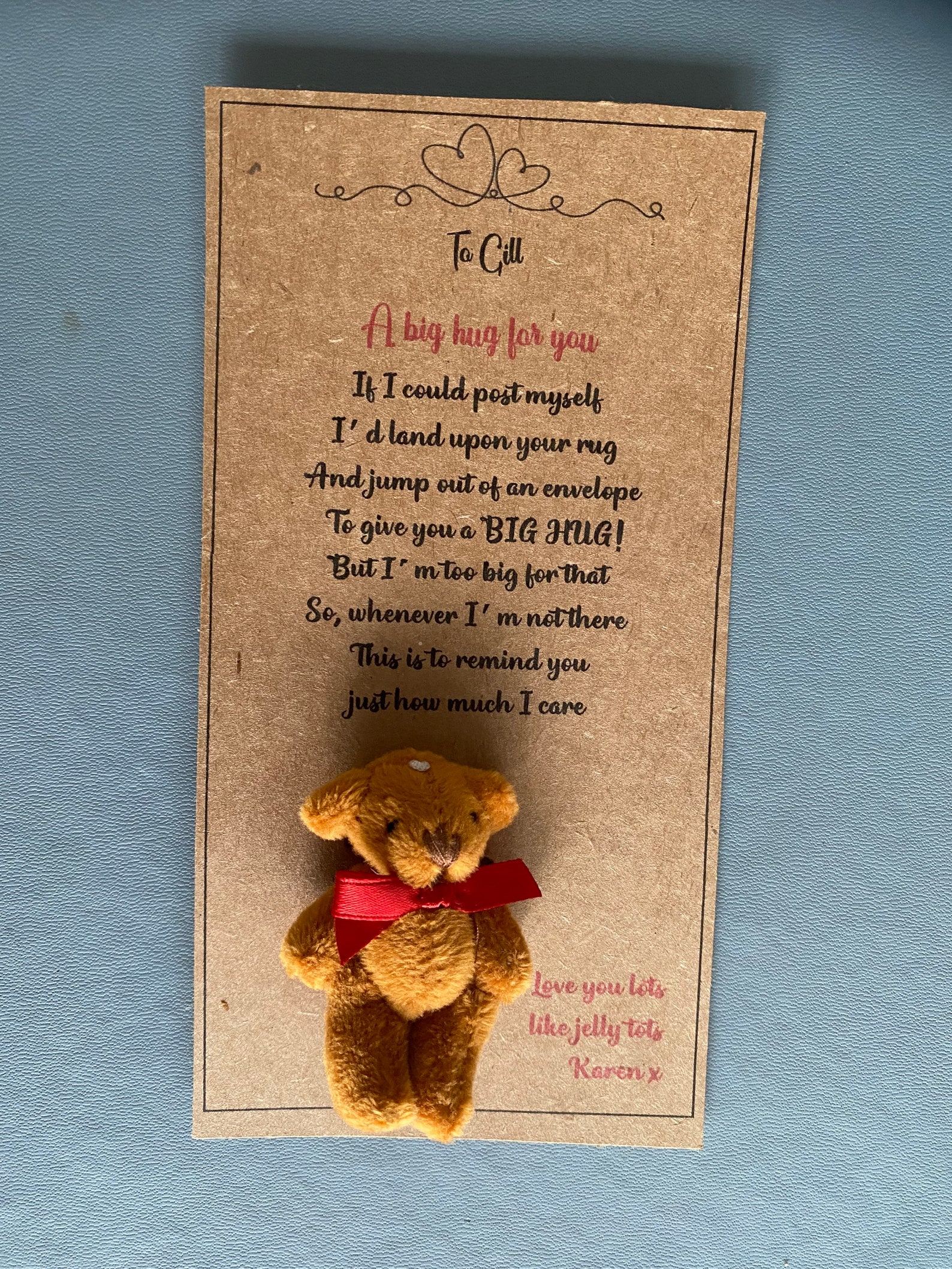Bear Hug, Send a Bear Hug, Personalised Note,special Bear, - Etsy