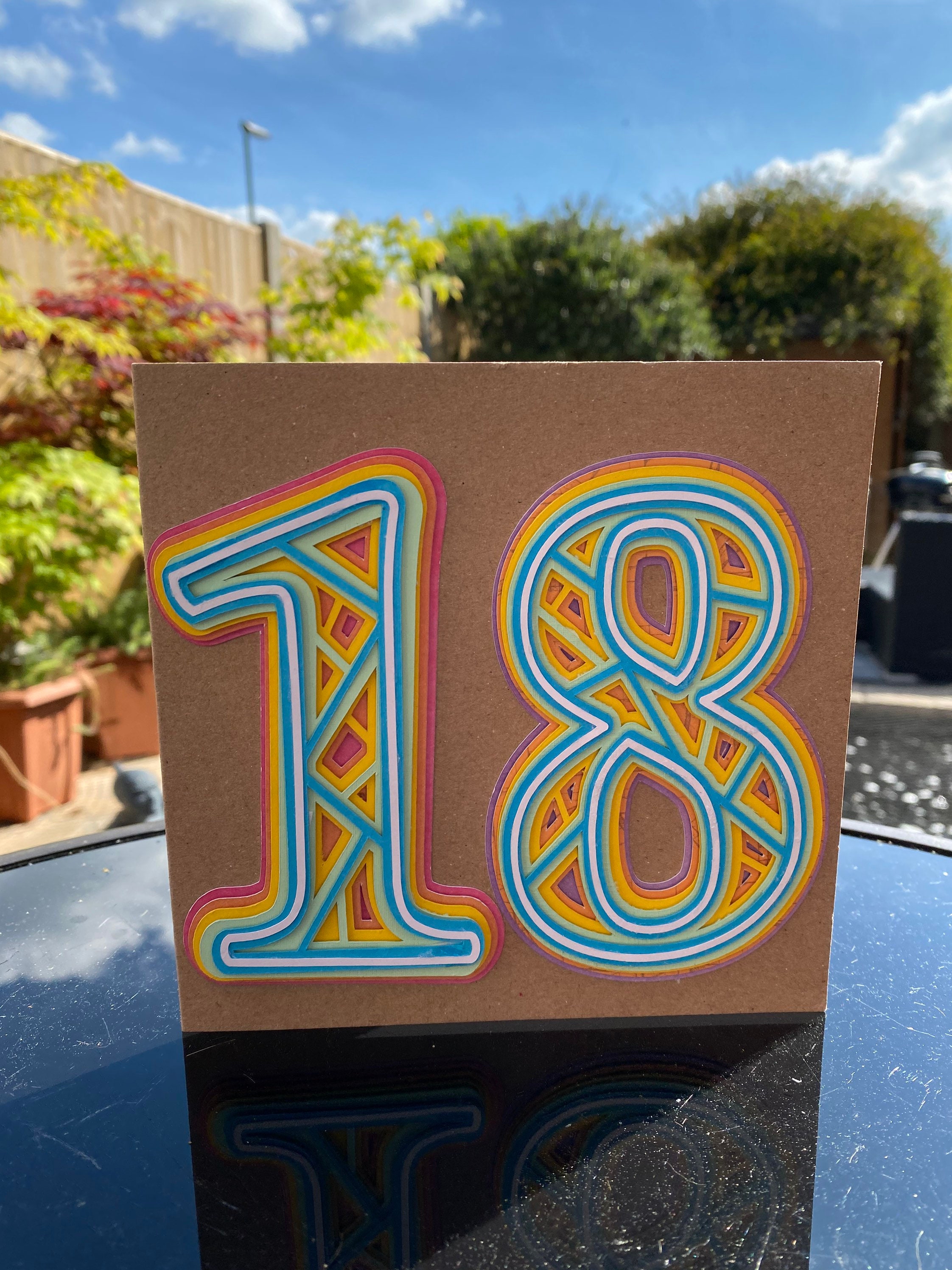 Card, Number Birthday Card, 18th Birthday, 3D Card, Celebrations, 18th ...