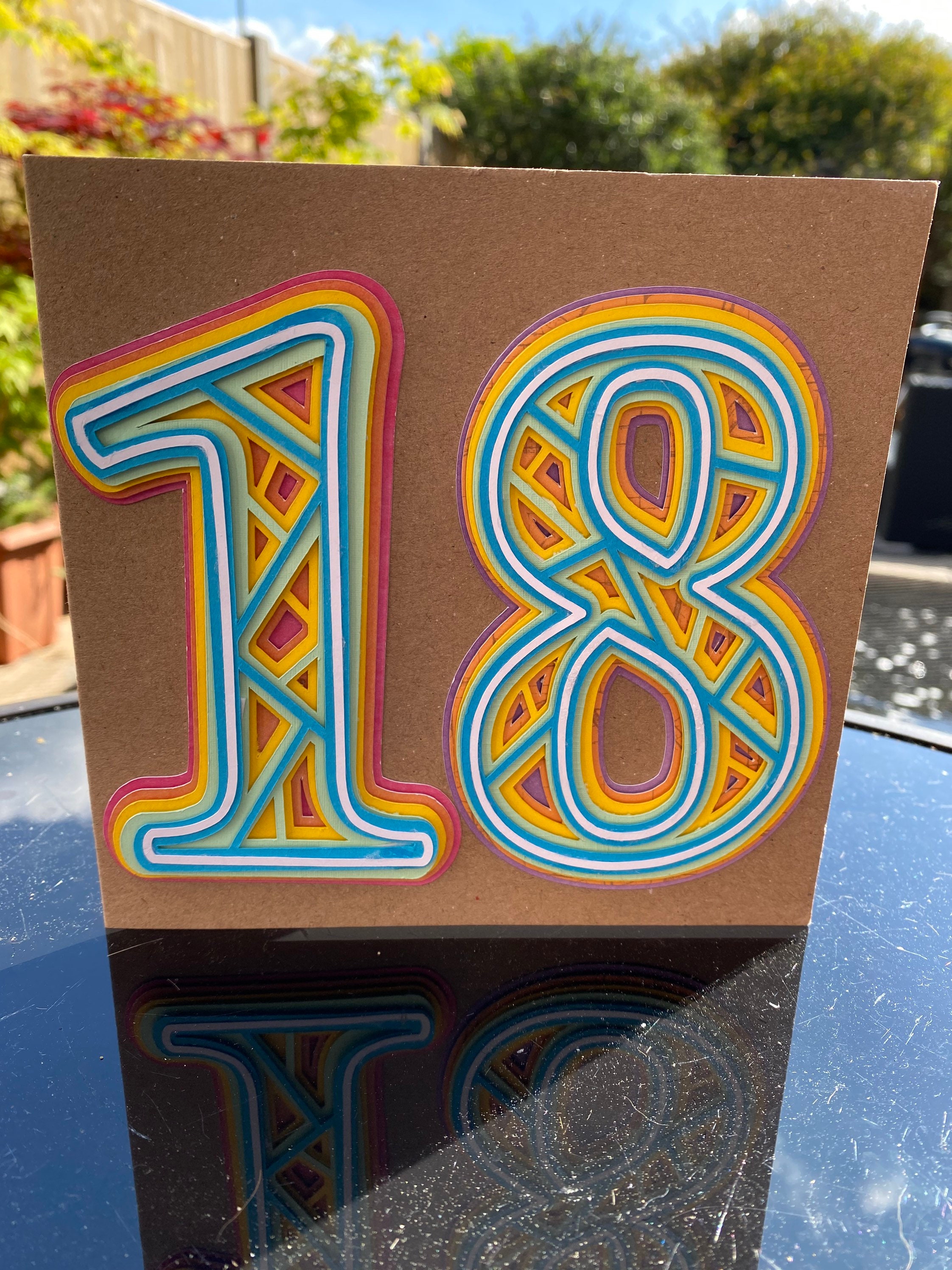 Card, Number Birthday Card, 18th Birthday, 3D Card, Celebrations, 18th ...