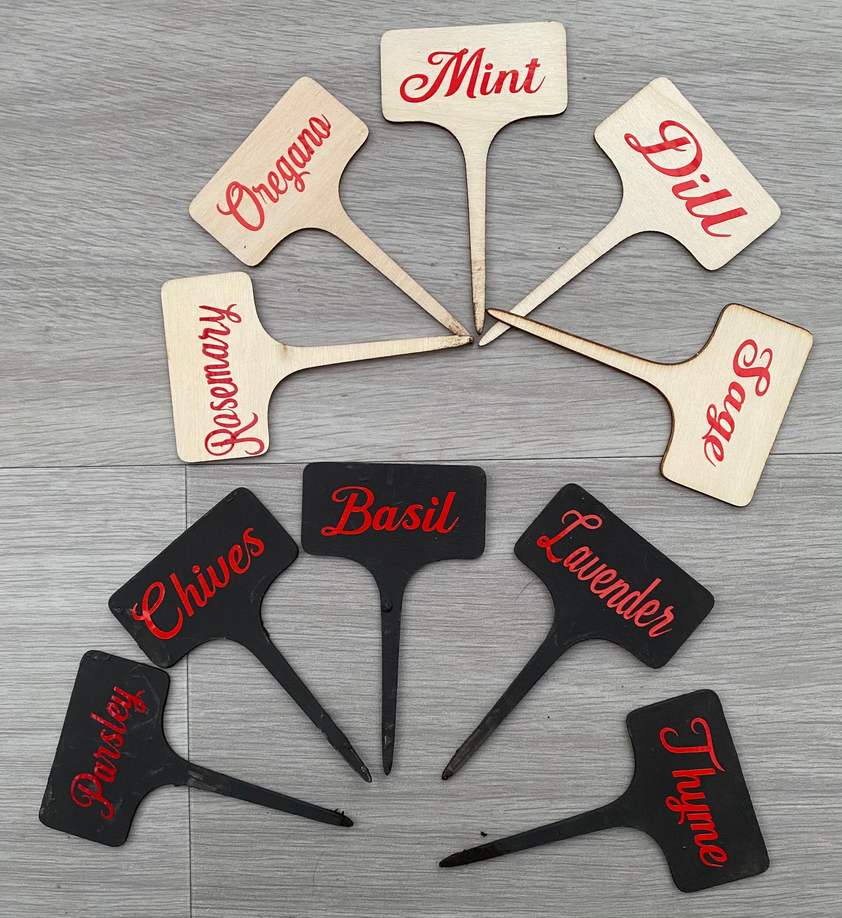 Herb Labels, Plant Name Labels, Flower, Vegetable, Herb Stake Marker ...