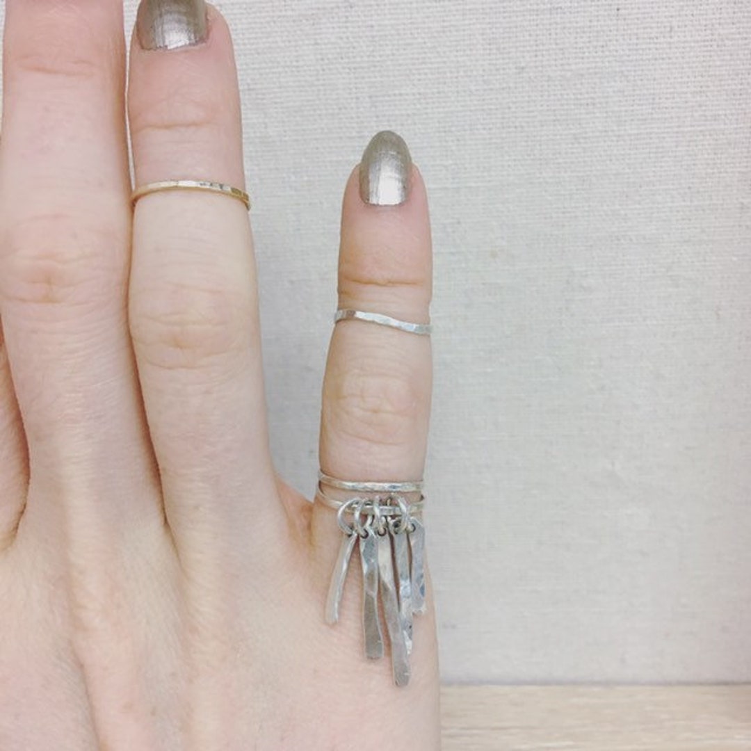 Finger Fringe Pinky Ring in Recycled Sterling Silver or 14k Gold Filled ...