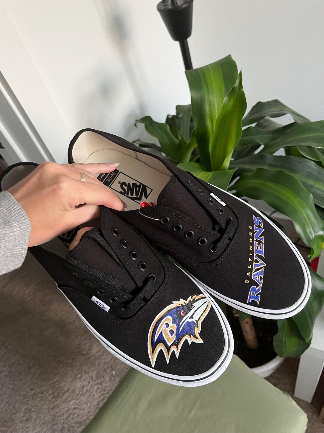 Baltimore Raven Custom Vans black Classic Tie Sneakers - Etsy