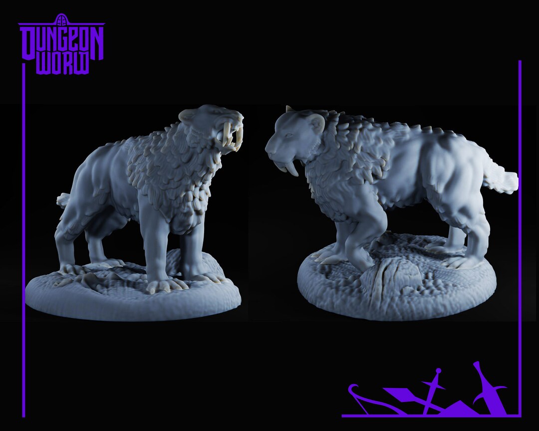 28mm Sabertooth Familiar Sabertooth Companion for Dungeons and Dragons ...