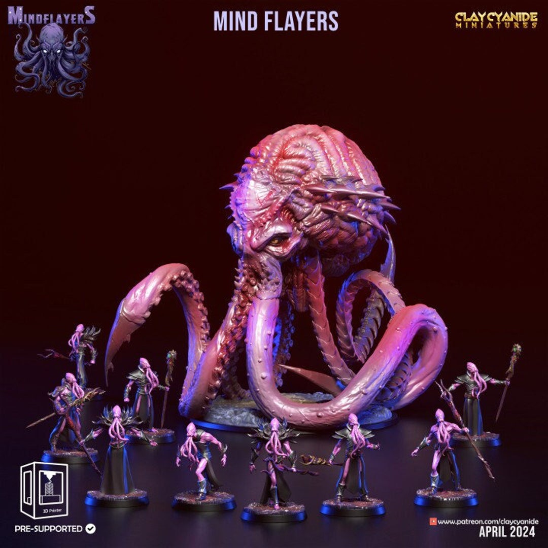 Mind Flayers (10 Models) by Clay Cyanide | Dungeons and Dragons | D&D ...