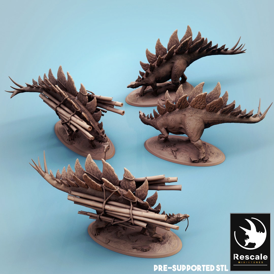 Stegosaurus (4 Poses) by Rescale Miniatures | Dungeons and Dragons | D ...