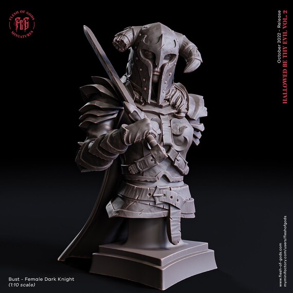 Female Dark Knight Bust Hallowed Be Thy Evil PT2 by Flesh - Etsy