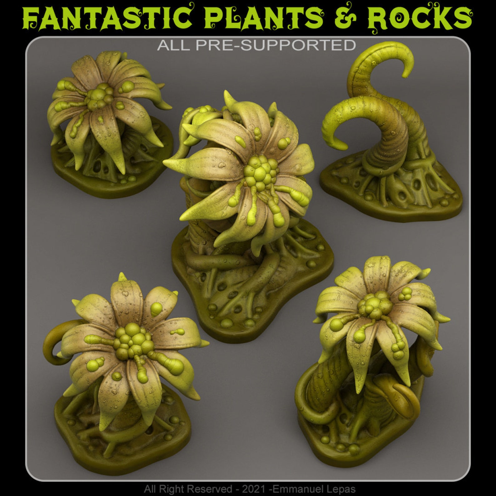 Slimy Swamp Flowers 5 Models by Print Your Monsters | Etsy