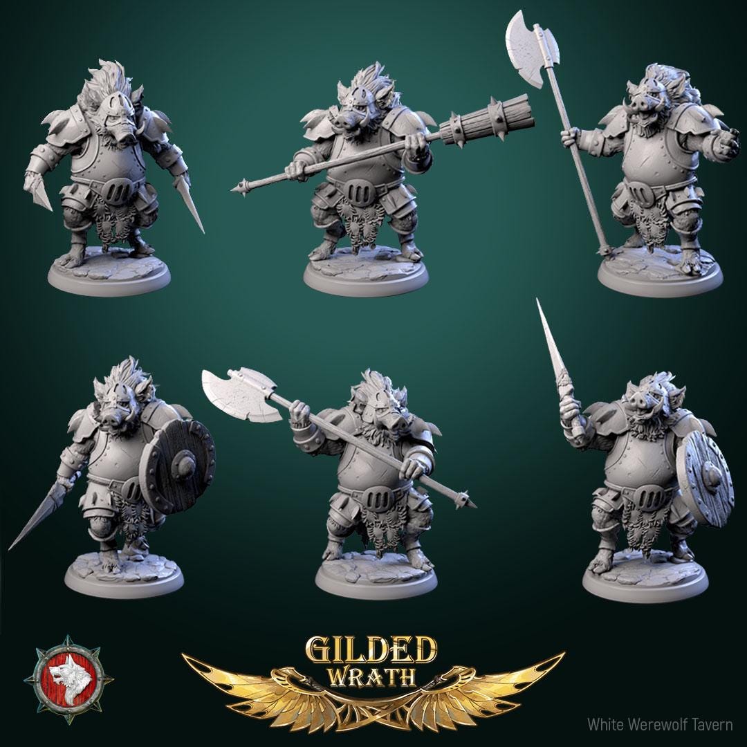 Iron Tusk Enforcers (6 Poses) • Gilded Wrath • by White Werewolf Tavern | Dungeons and Dragons ...