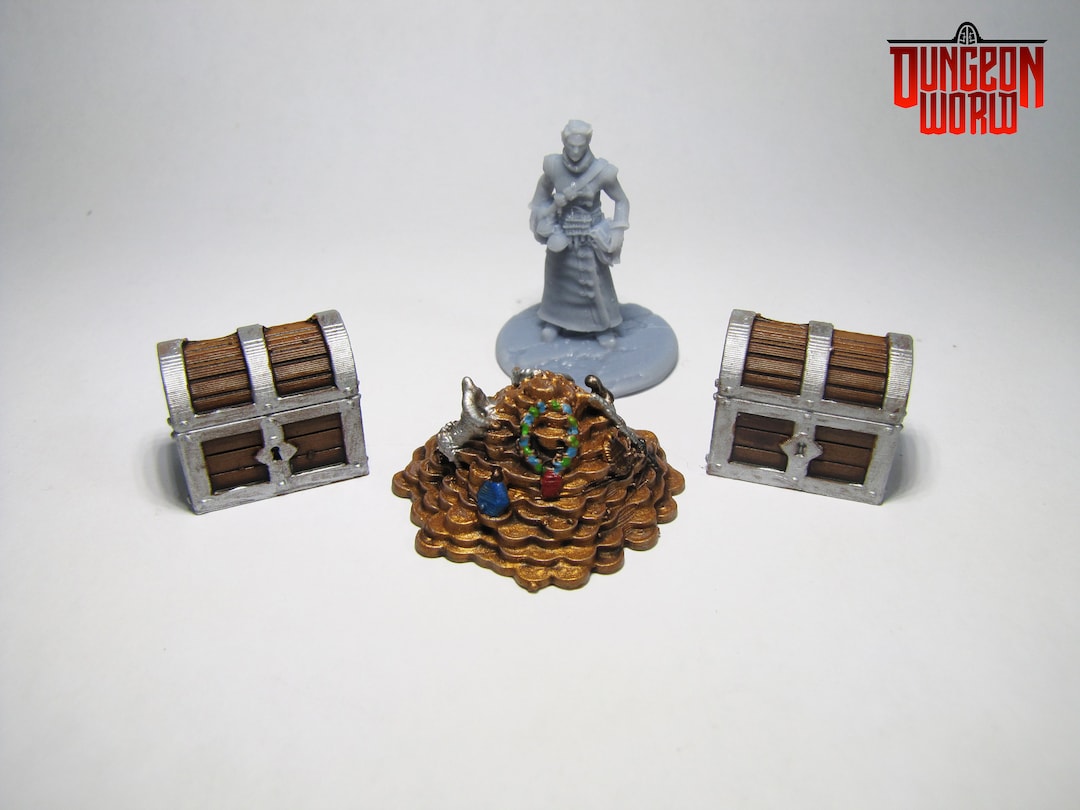 28mm Treasure Chests and Gold Pile for Dungeons and Dragons | D&D ...