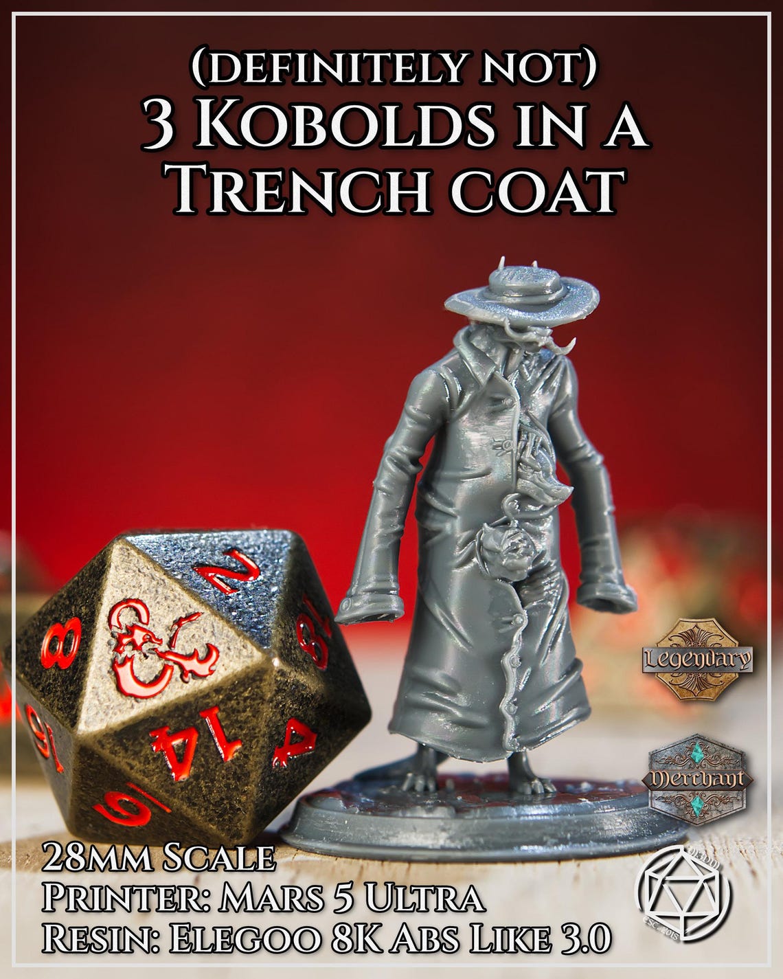 3 Kobolds in A Trenchcoat Dungeons and Dragons Miniature for Tabletop ...