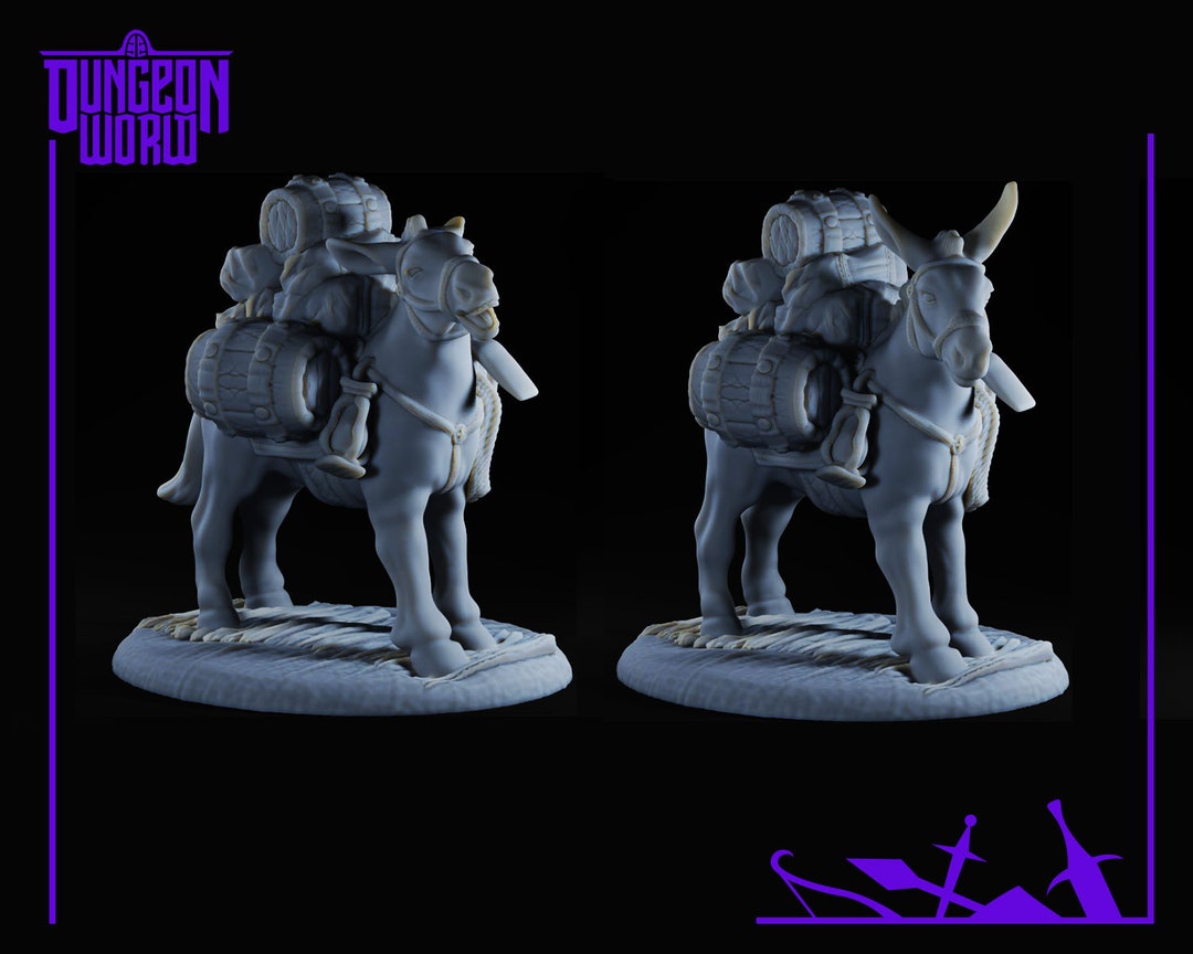38mm Pack Mule | Familiar | Companion for Dungeons and Dragons | D&D ...