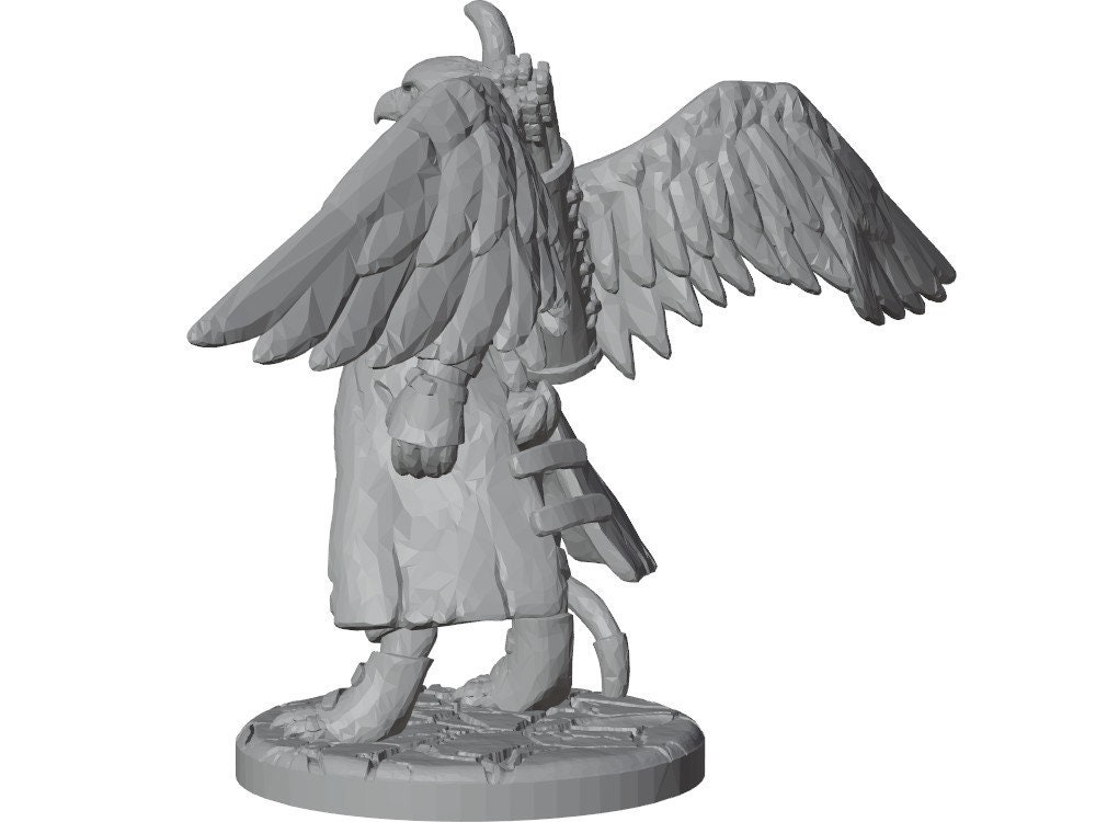 38mm Aarakocra Ranger Aarakocra Fighter for Dungeons and | Etsy