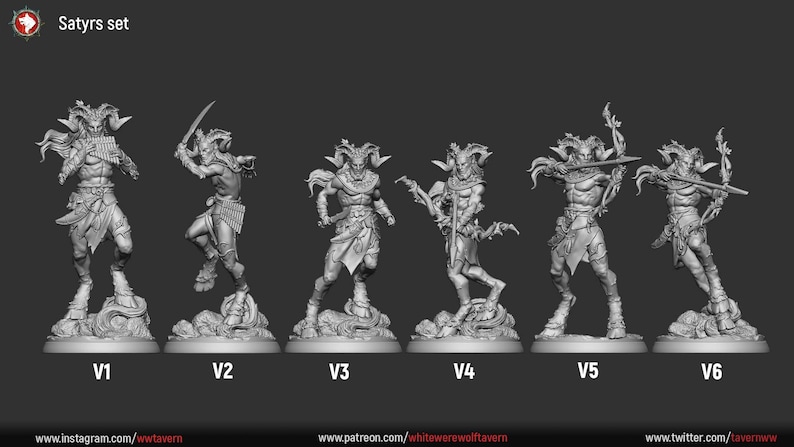 Satyrs 6 Poses Mystical Forest by White Werewolf Tavern - Etsy