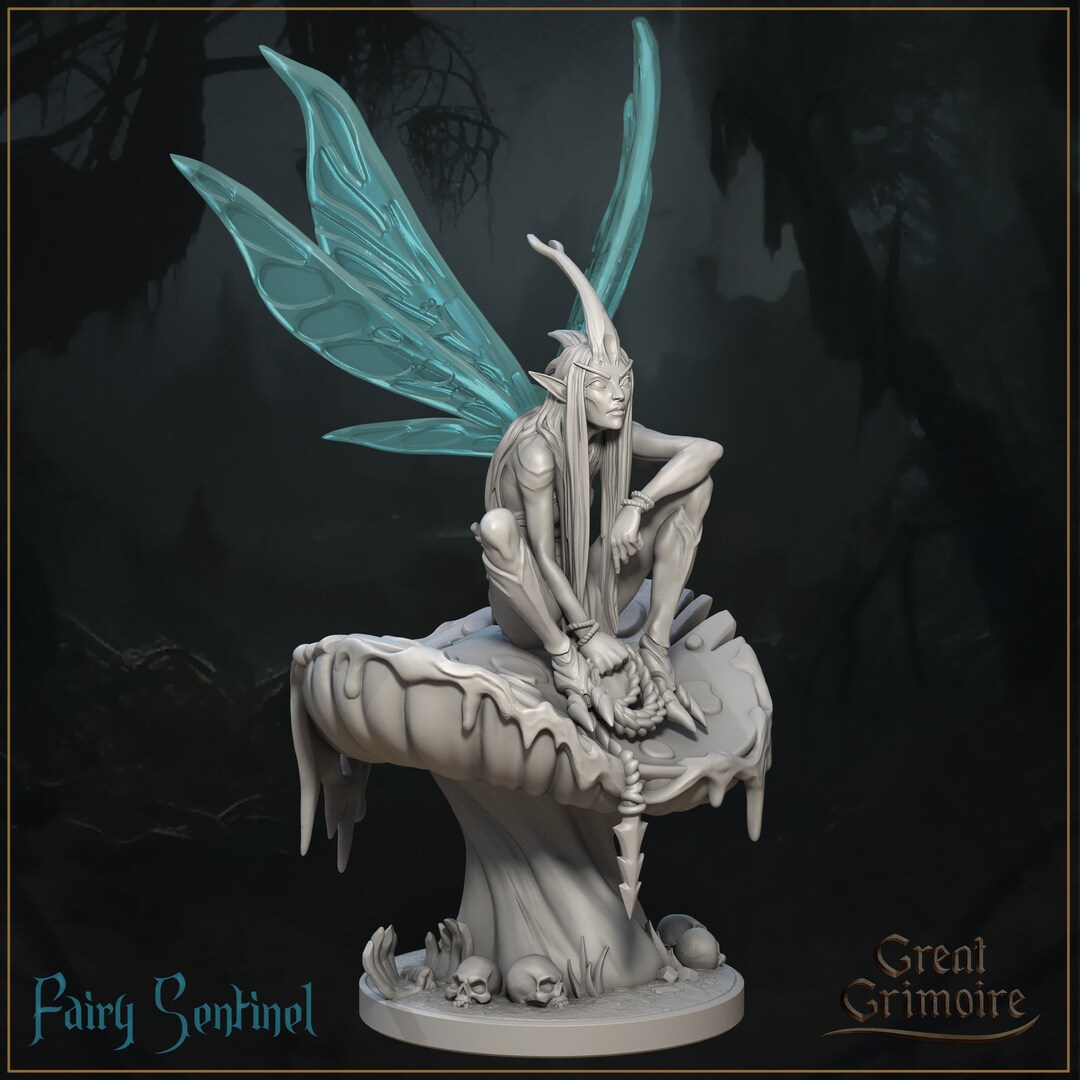 Fairy Sentinel Dark Metamorphosis by Great Grimoire Dungeons and Dragons Tabletop Games Resin ...