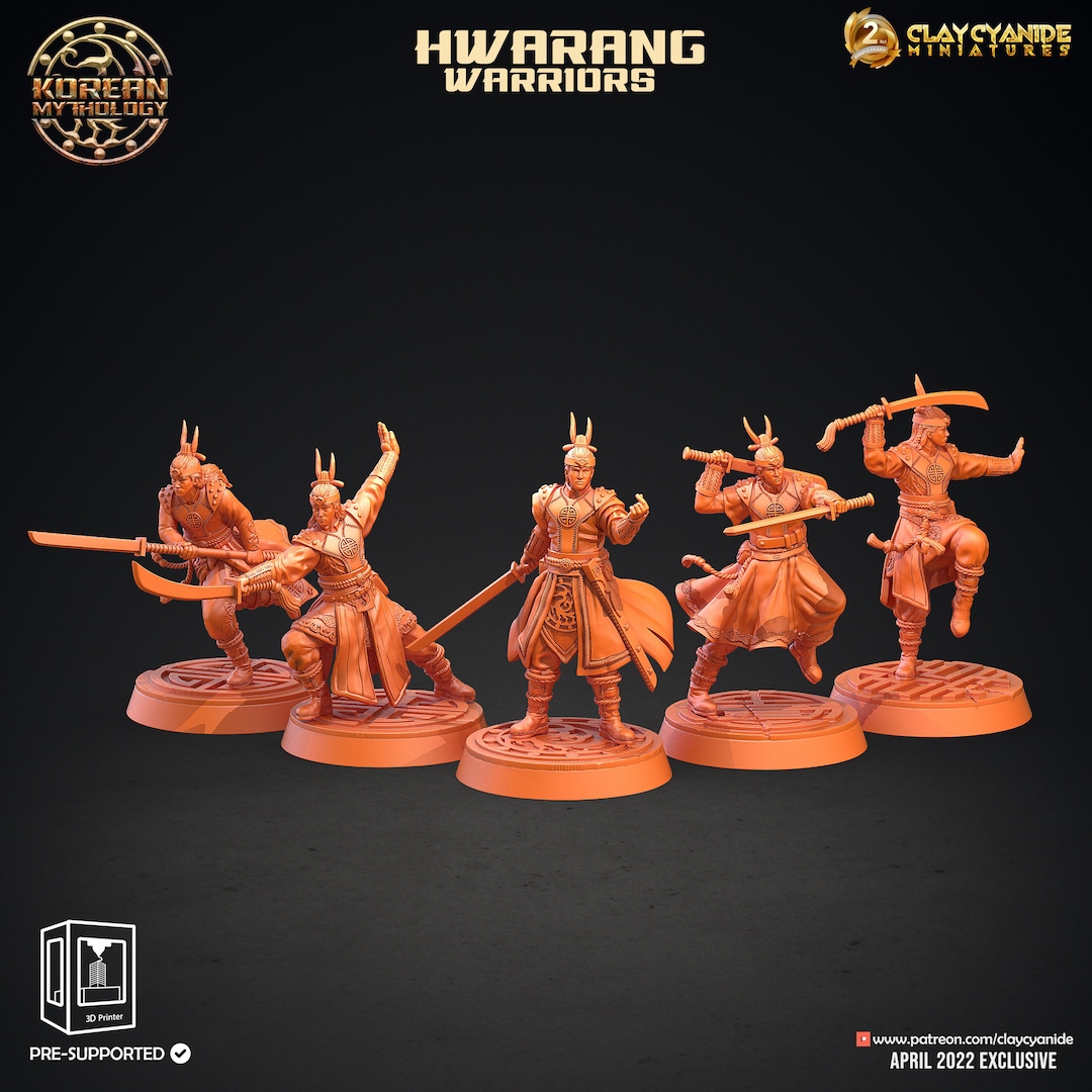 Hwarang Warriors (5 Models) • Korean Mythology • by Clay Cyanide ...